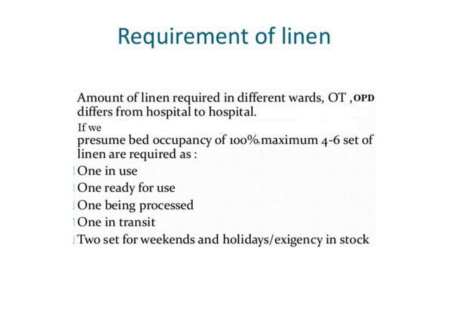 Hospital Linen and Laundry Services | PPTX