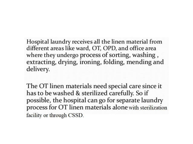 Hospital Linen and Laundry Services | PPTX