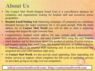 Hospital mailing list | PPTX