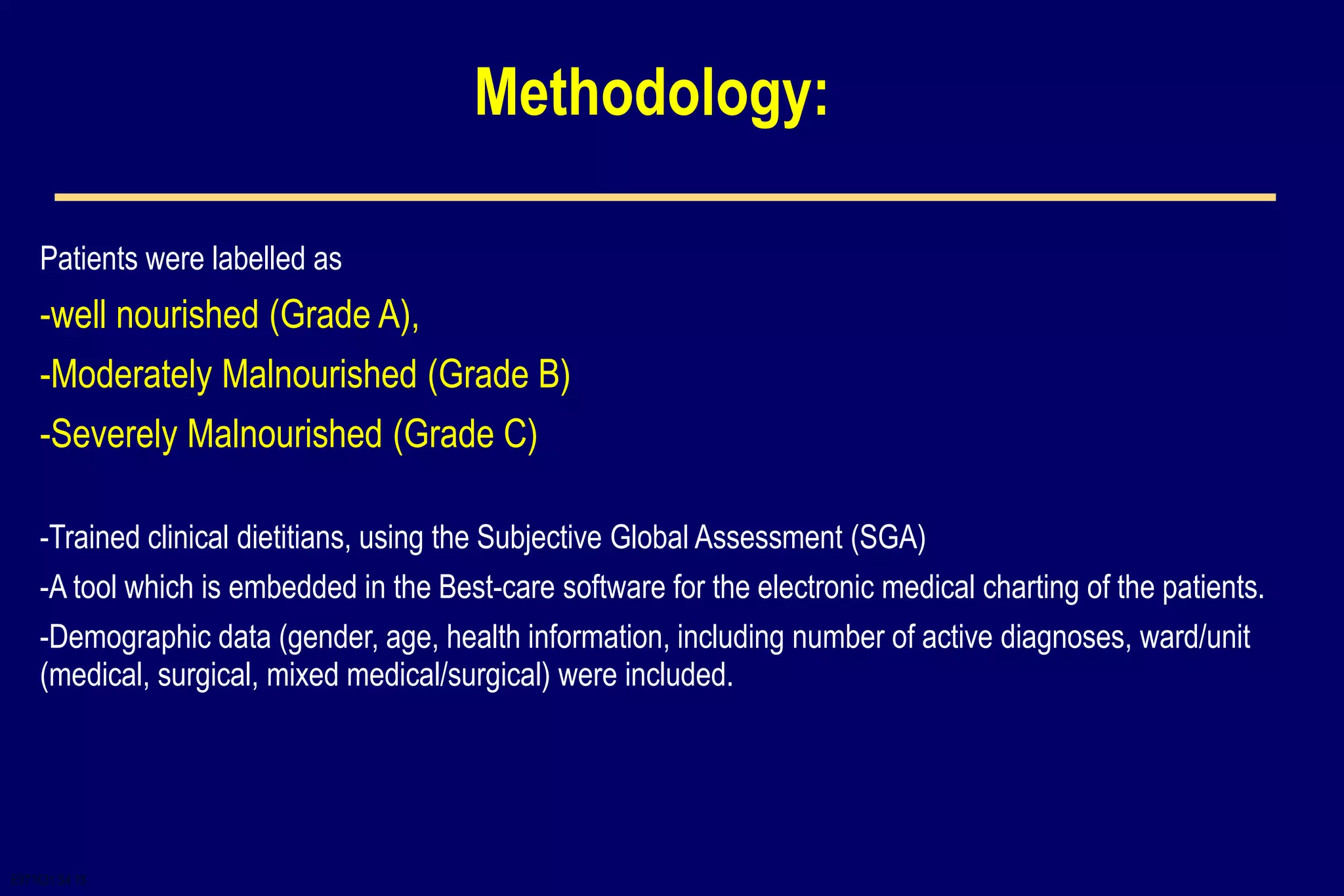 Hospital malntrition a research experience from pmbah,mngha. | PPT