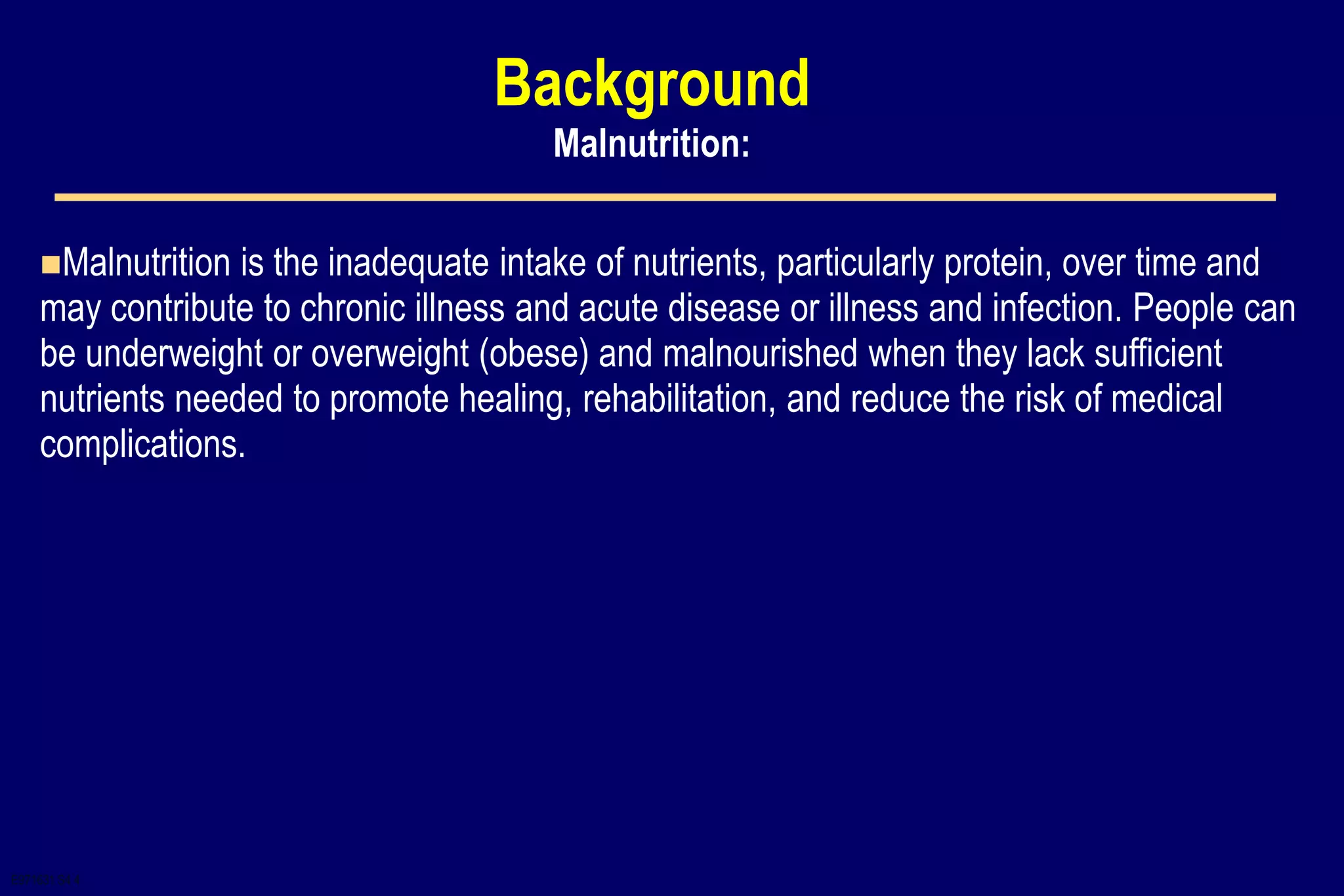 Hospital malntrition a research experience from pmbah,mngha. | PPT