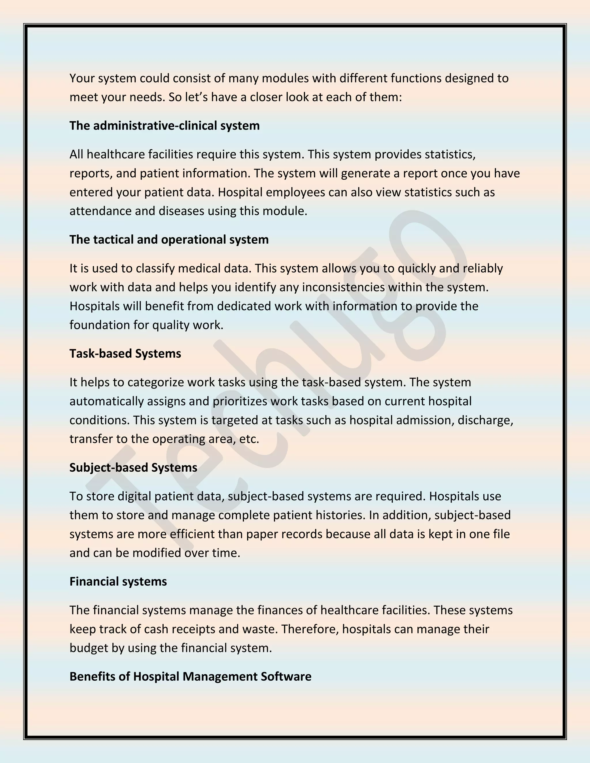 Hospital management software development. | PDF | Operating Systems ...