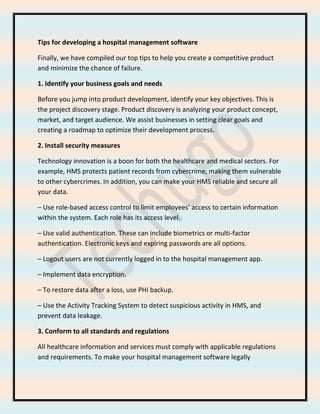 Hospital management software development. | PDF | Operating Systems ...