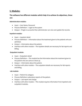 Hospital management synopsis | PDF