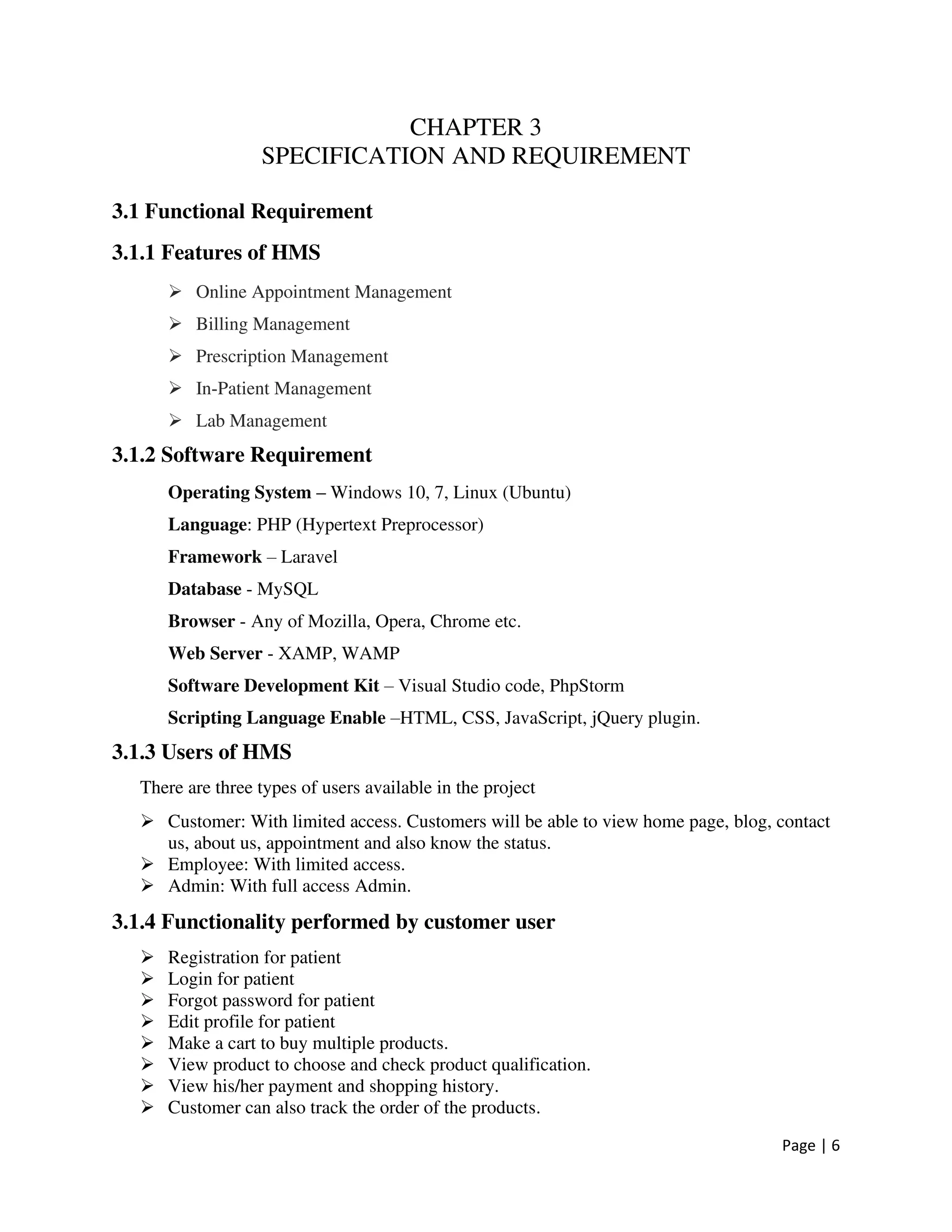 Hospital Management System SRS for software | PDF