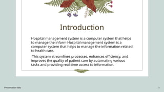 Hospital Management System project .pptx