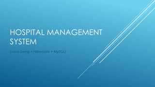 Hospital Management system-CRUD OPERATIONS | PPTX