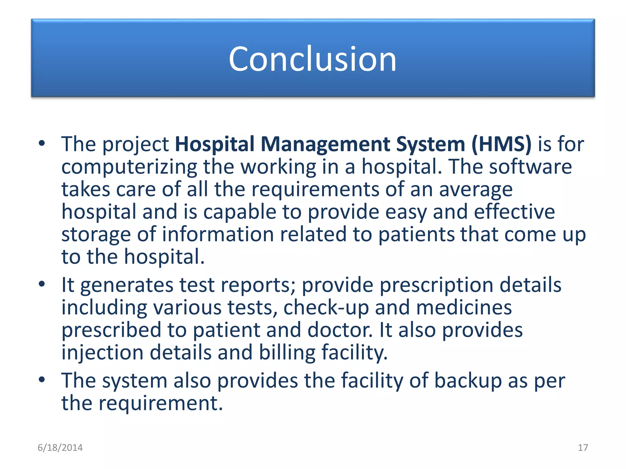 Hospital management system(database) | PPTX