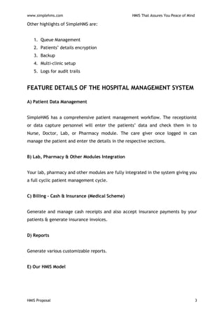 Hospital management system (SimpleHMS.com) | PDF