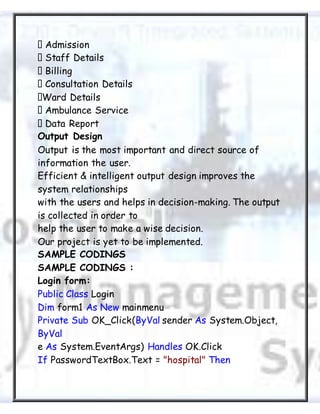Hospital management system in java | DOCX