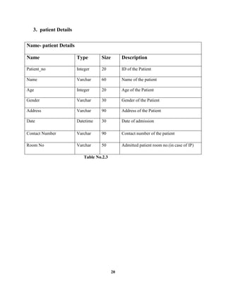 HOSPITAL MANAGEMENT SYSTEM PROJECT | PDF