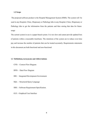 HOSPITAL MANAGEMENT SYSTEM PROJECT | PDF