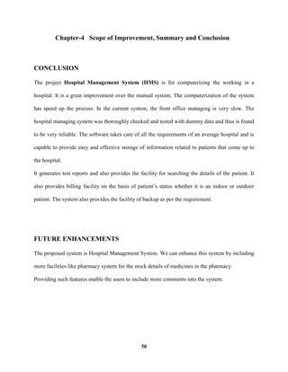 Hospital management system project | DOCX
