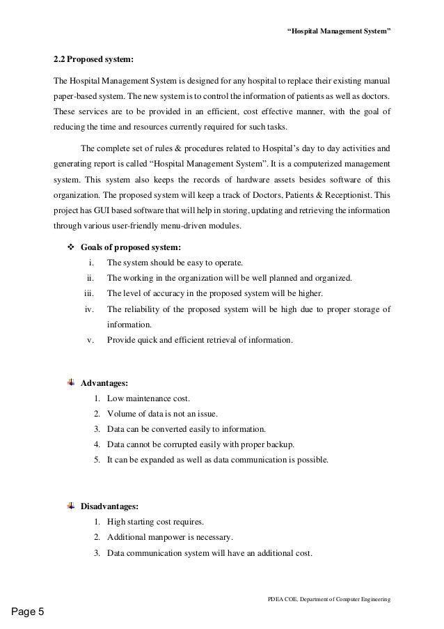 HOSPITAL MANAGEMENT SYSTEM project report