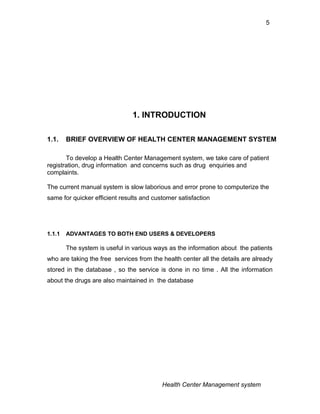 Hospital management system report | DOC