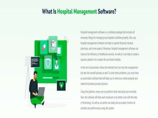 Hospital Management System Software Documentation Presentation | PPT