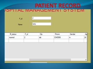 Hospital mangement system in C# | PPT