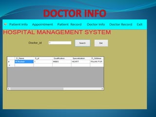 Hospital mangement system in C# | PPT