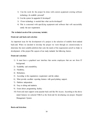 Hospital mangement system report file | DOCX