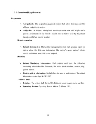 Hospital mangement system report file | DOCX