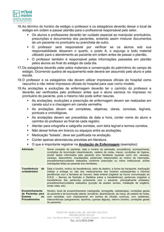 Hospital M'boi Mirim-Cartilha regulamento estágio professor e escola ...