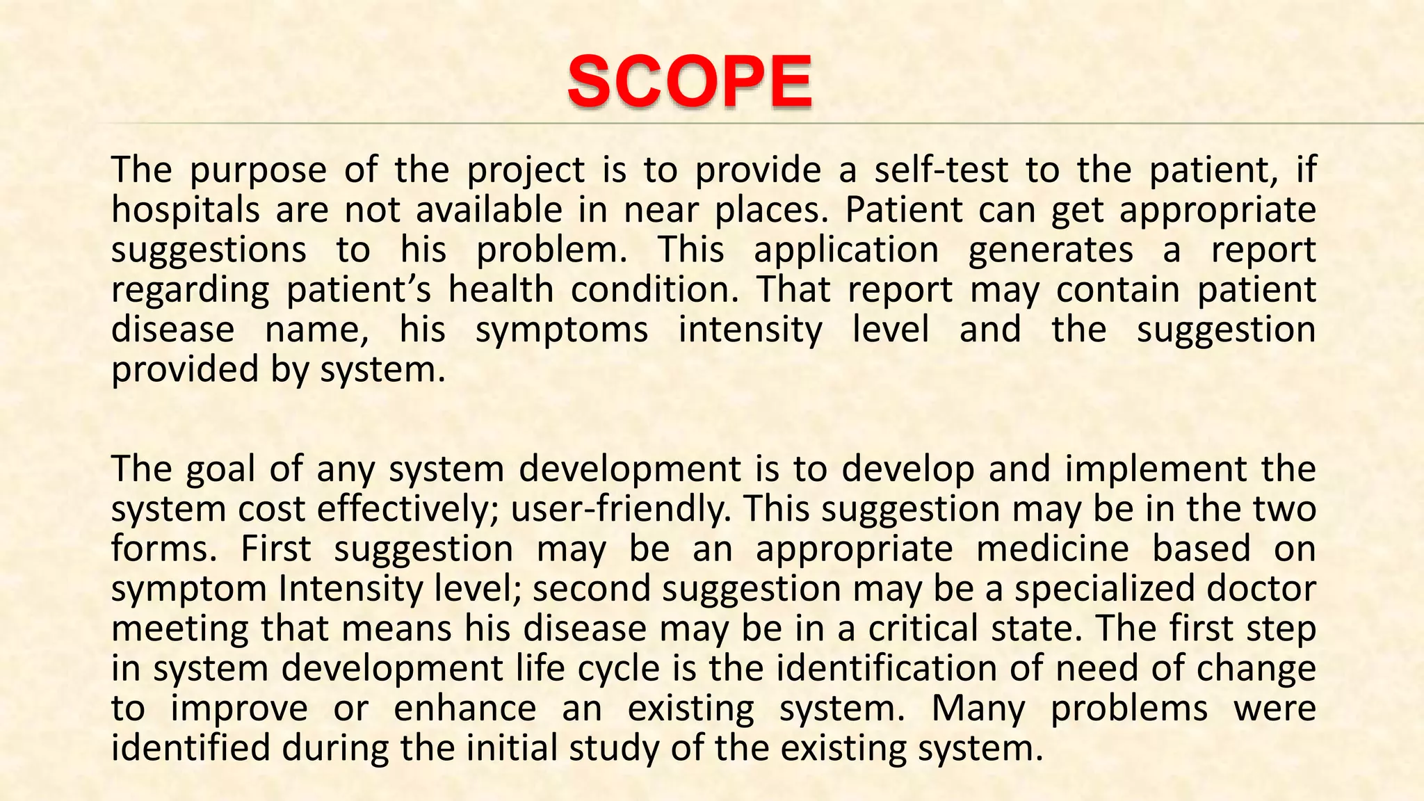 Self-Diagnosis Hospital Management System | PPTX