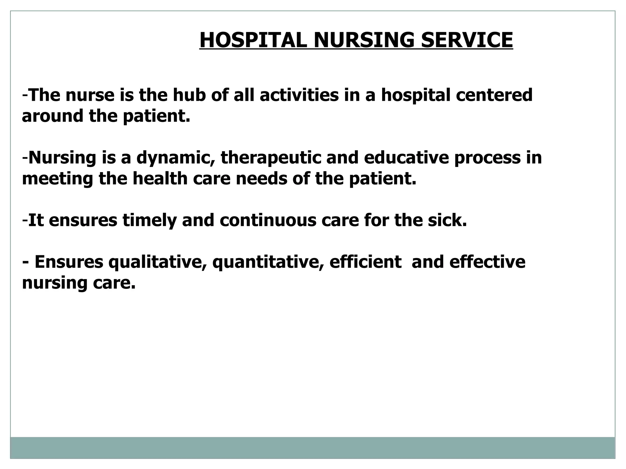 Hospital nursing service | PPT