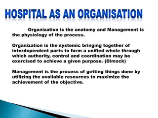 Hospital organisation | PPT