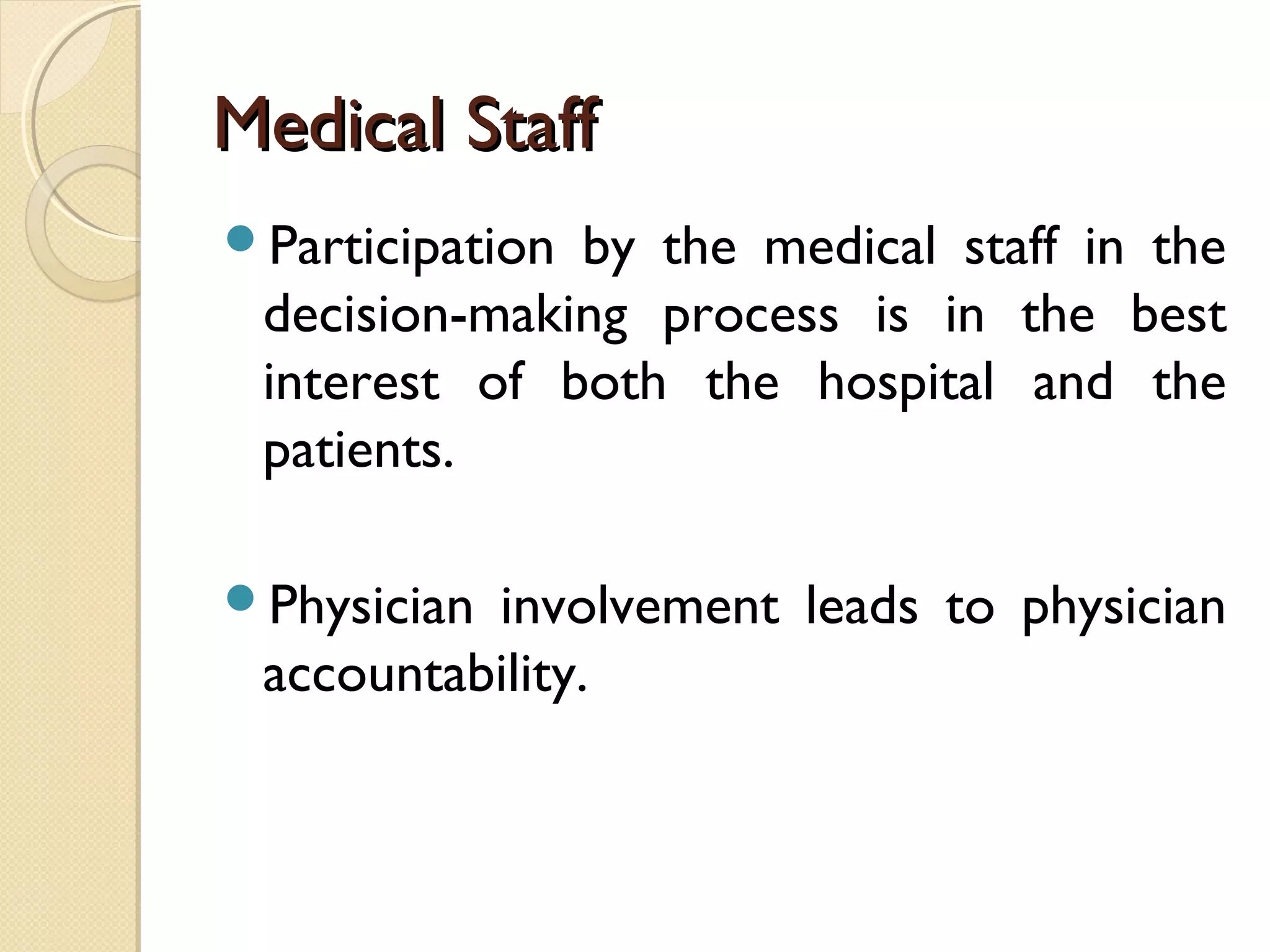 Hospital organizational structures | PPT