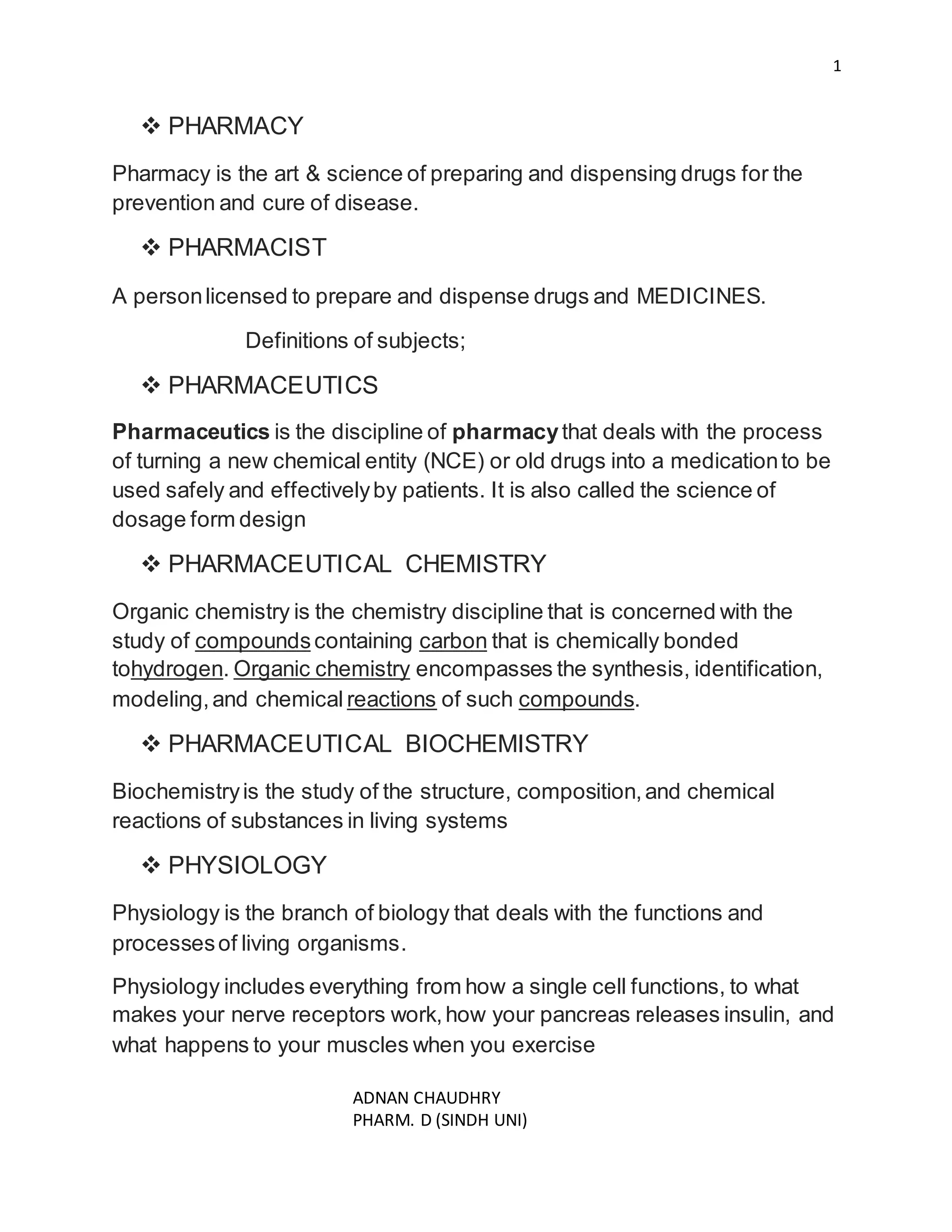 PHARMACEUTICAL RELATED DEFINITIONS | PDF