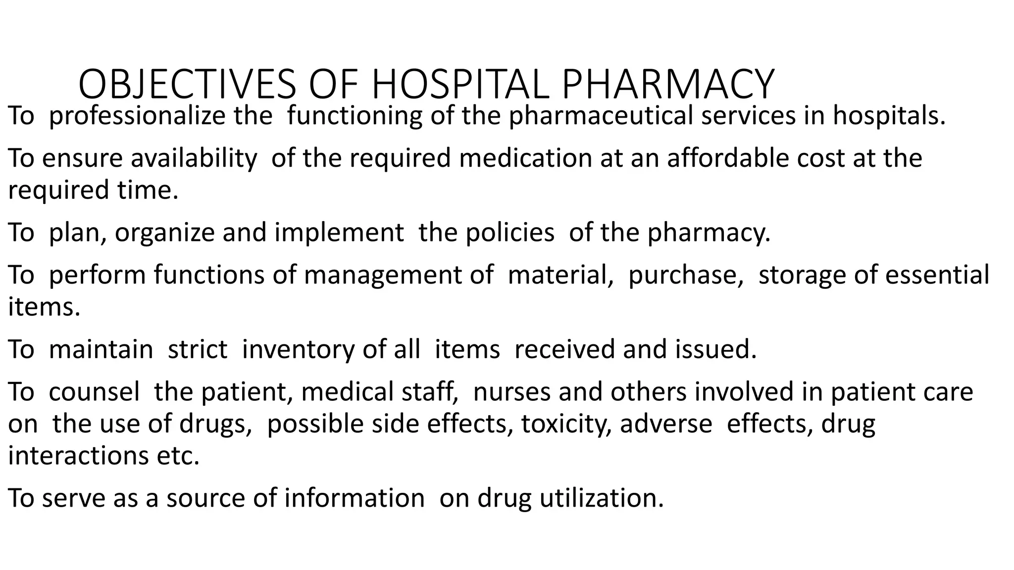 Hospital pharmacy | PPTX