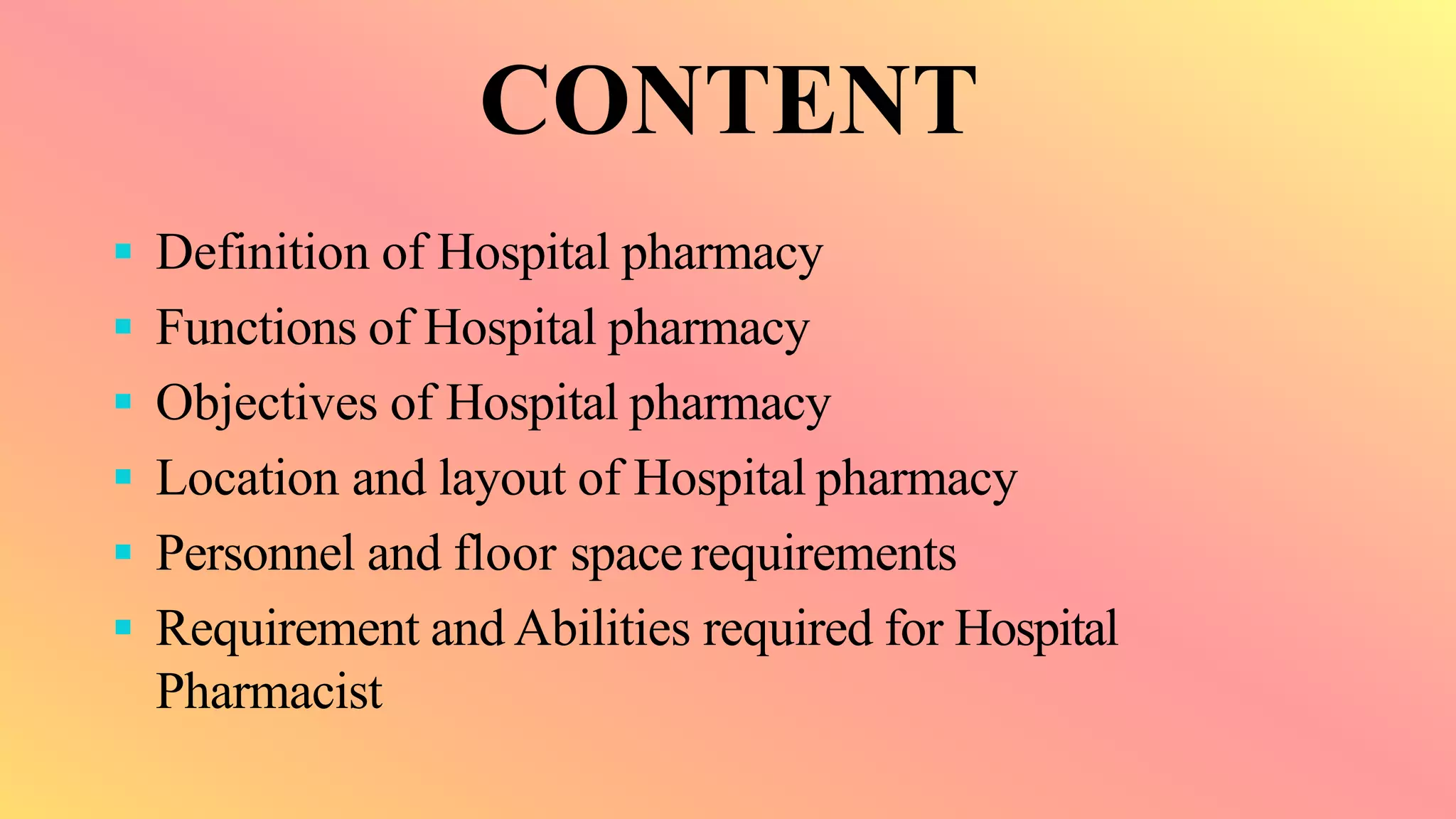 Hospital pharmacy | PPTX