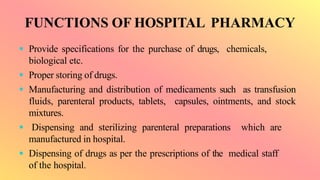 Hospital pharmacy | PPTX