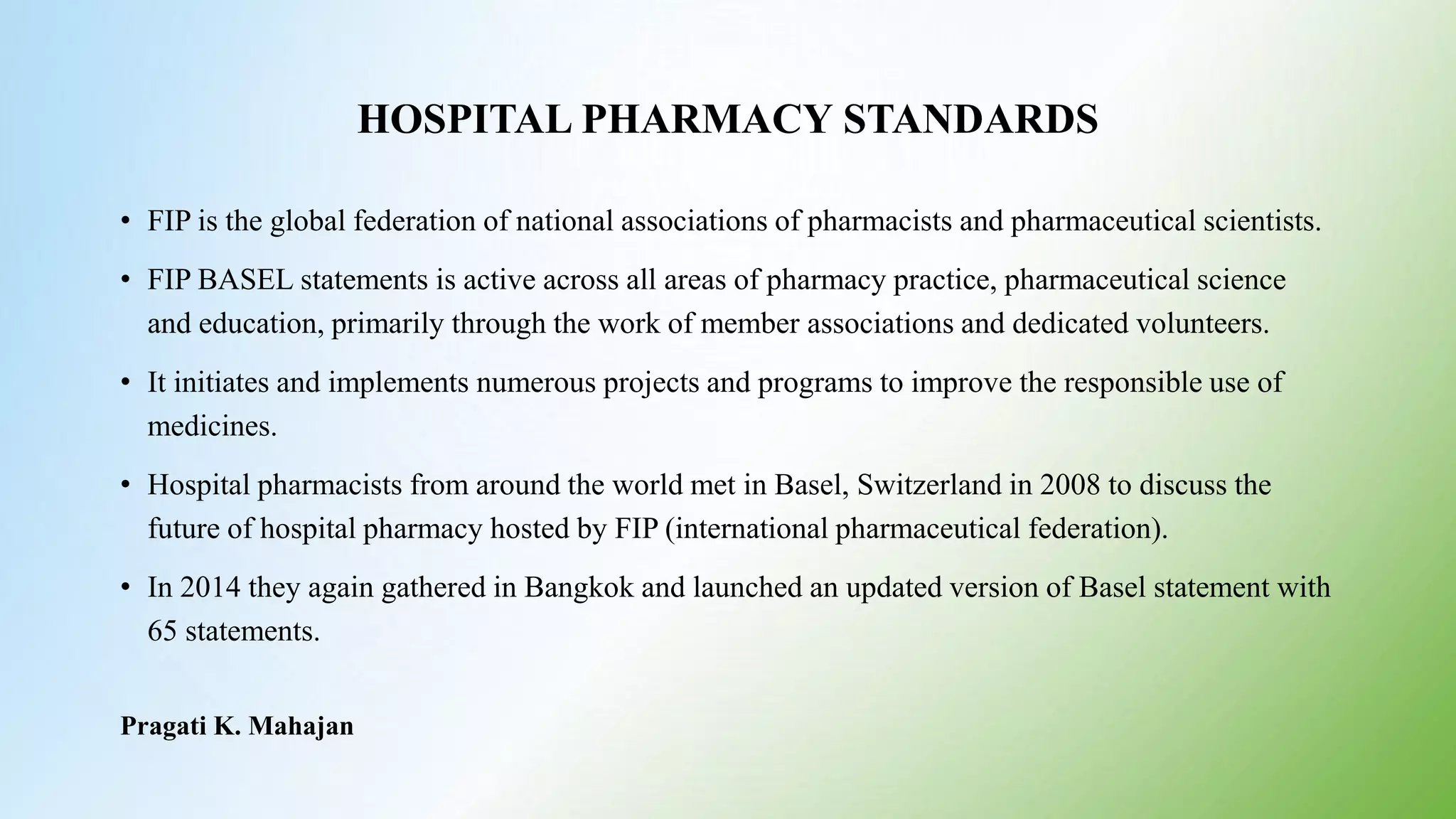 HOSPITAL PHARMACY (D. Pharm) | PPTX