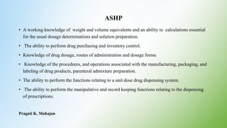 HOSPITAL PHARMACY (D. Pharm) | PPTX