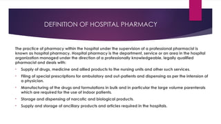 powerpoint presentation on Basics of Hospital Pharmacy | PPTX