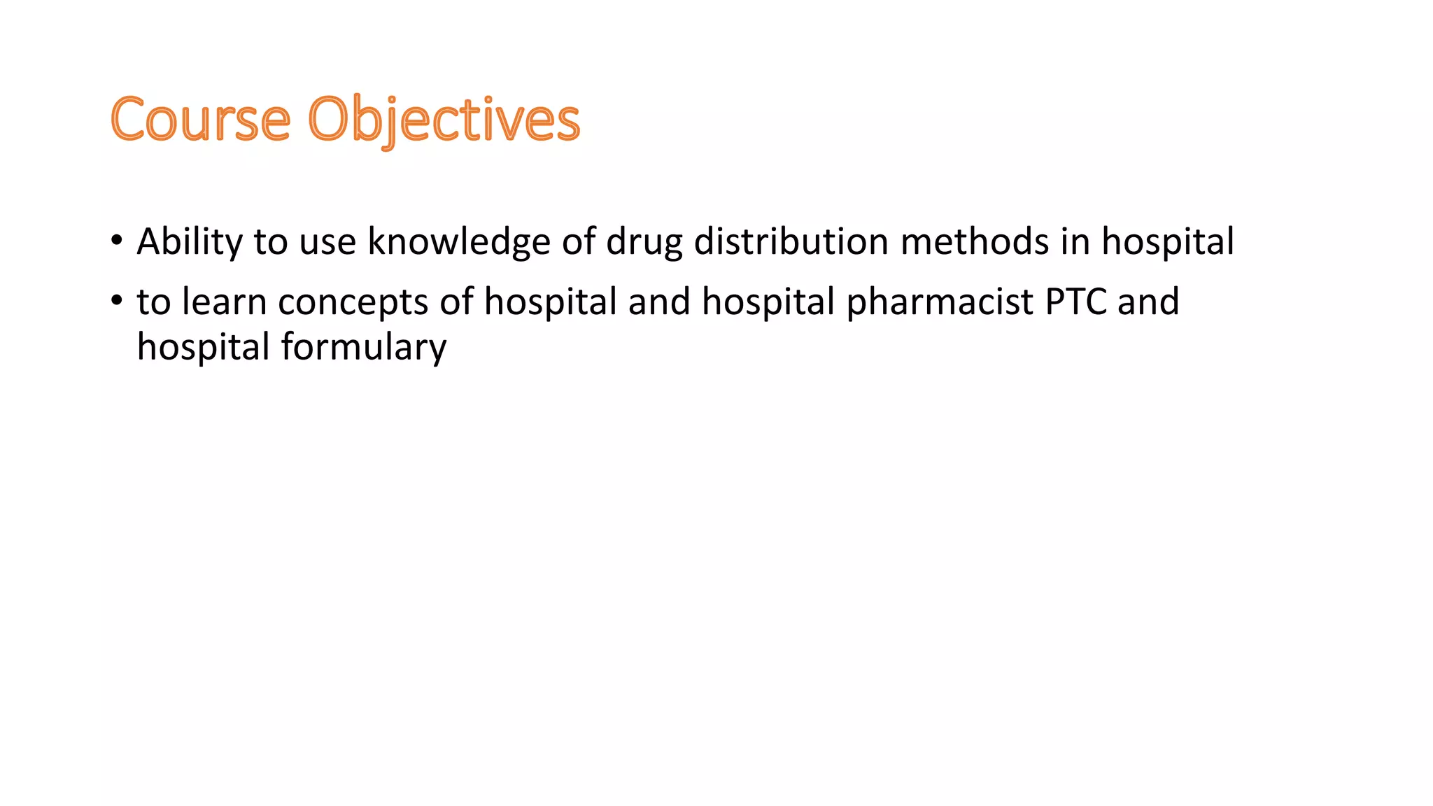 Hospital pharmacy ppt | PPTX