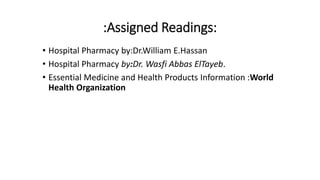 Hospital pharmacy ppt | PPTX