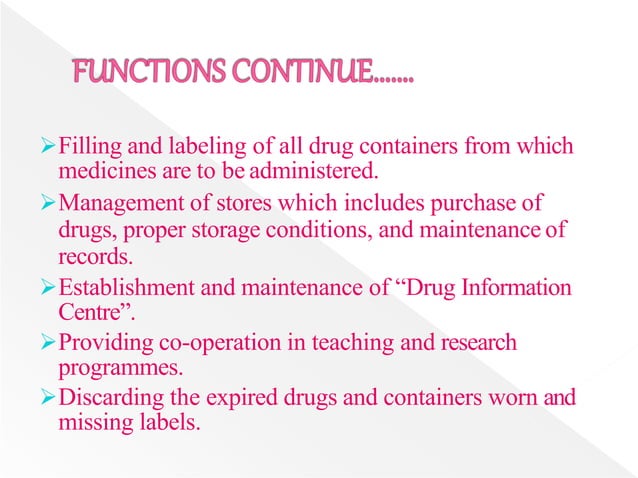 Hospital pharmacy and its organisation | PPTX