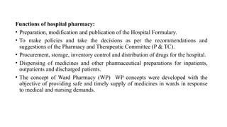 Hospital Pharmacy and its Organization.pptx
