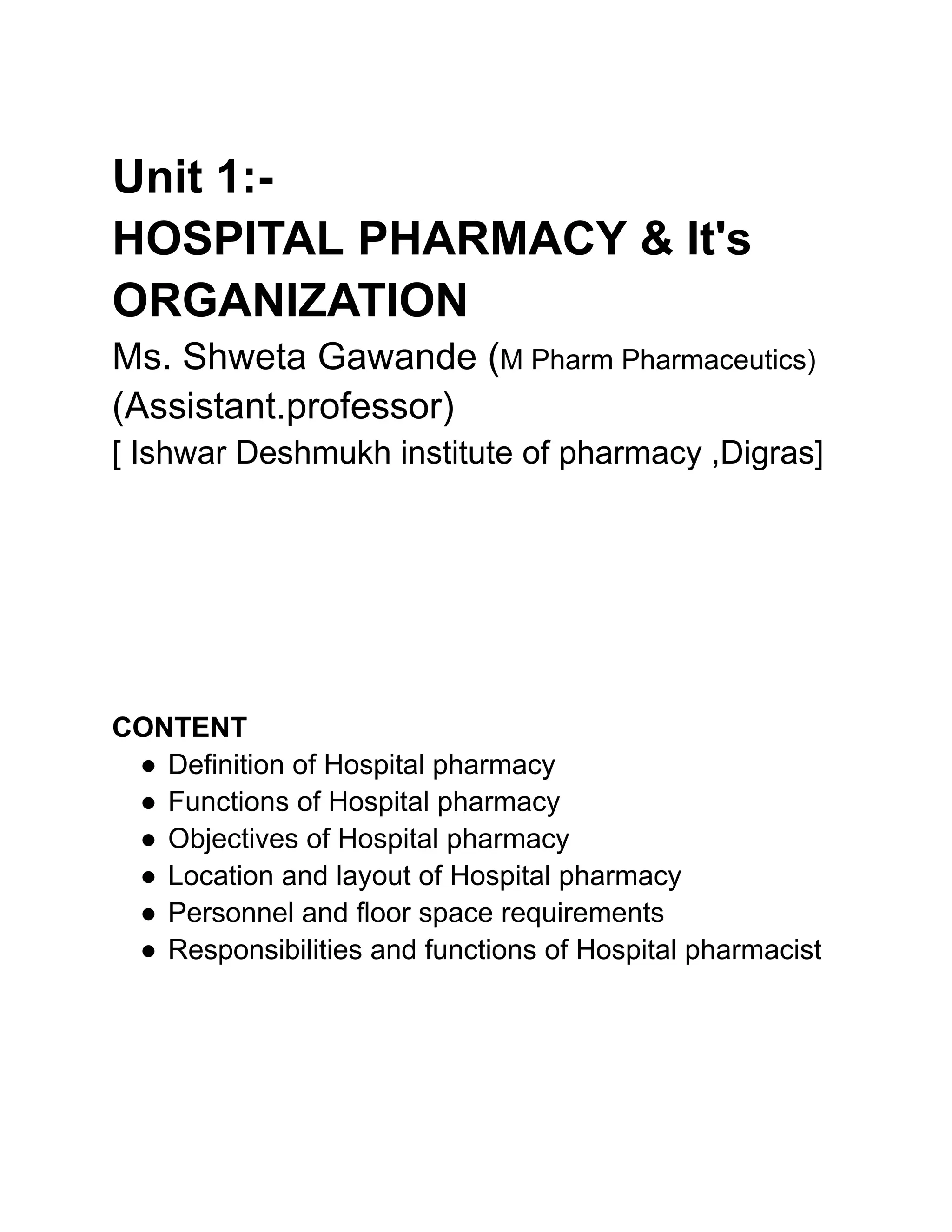 Hospital pharmacy and it's organization (1).pdf