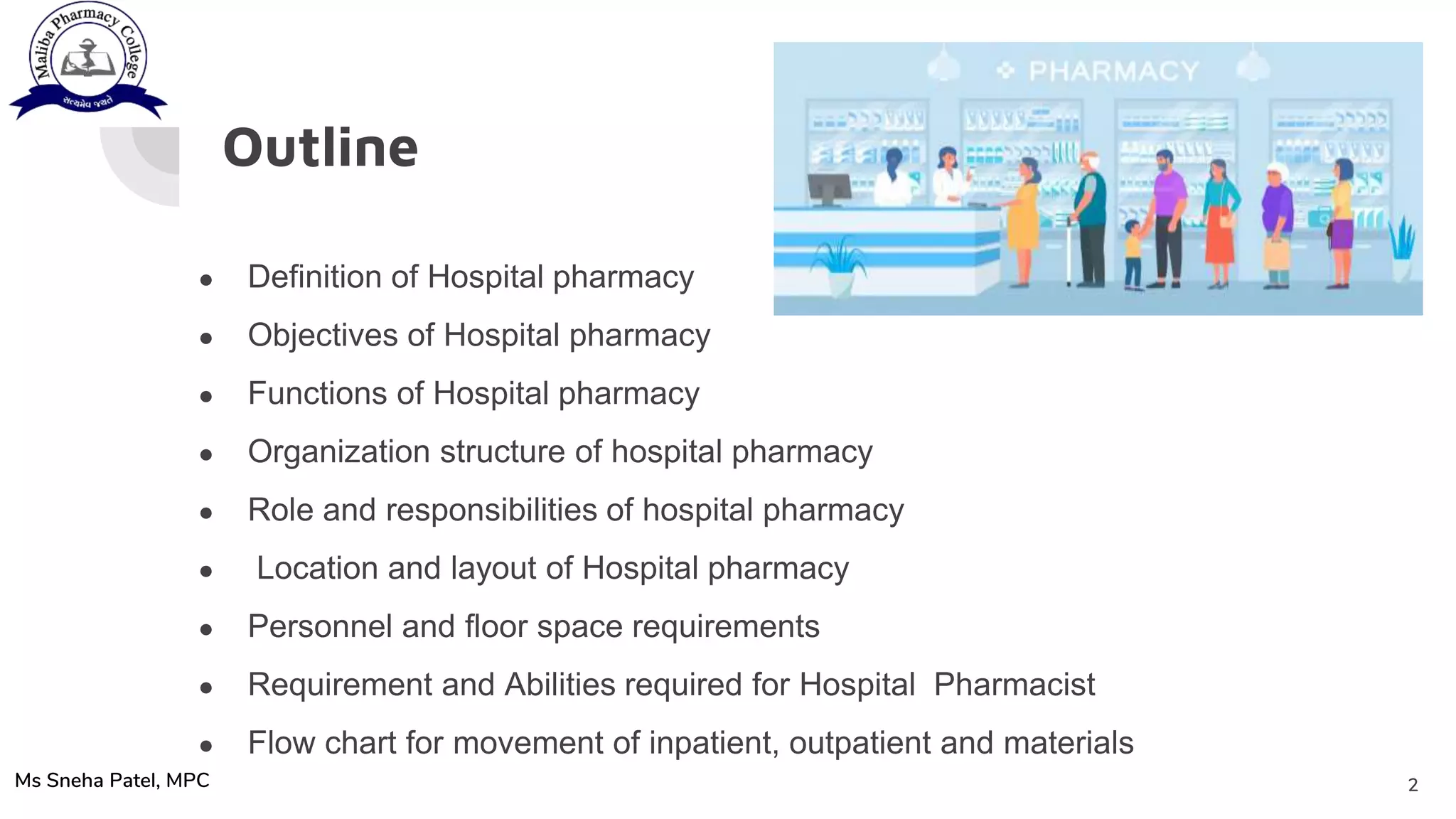 Hospital pharmacy and its organization Sneha Patel | PPTX
