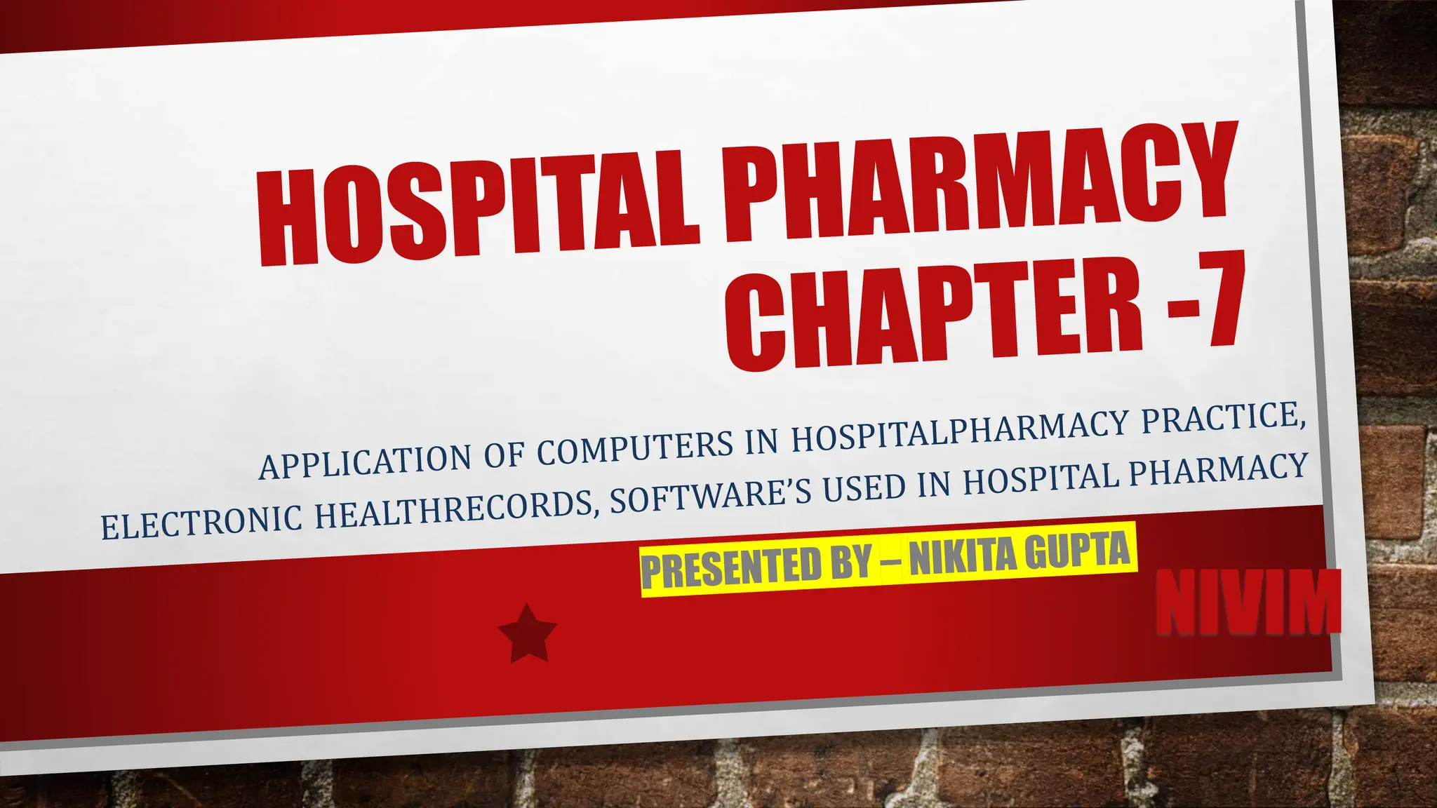 Hospital Pharmacy Chapter -7 Applications of computer in Hospital Pharmacy | PPTX