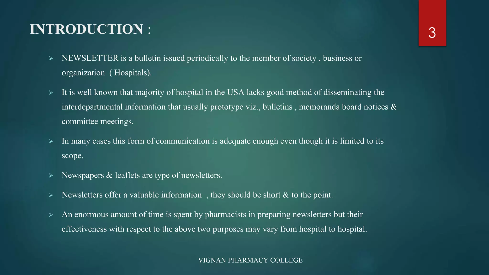 Hospital pharmacy communication – newsletter.pptx