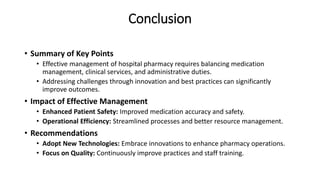 Role of Hospital Pharmacy management in HMS | PPT