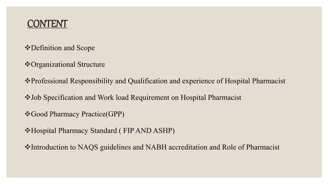HOSPITAL PHARMACY .pptx | Pharmaceutical Industry | Industries