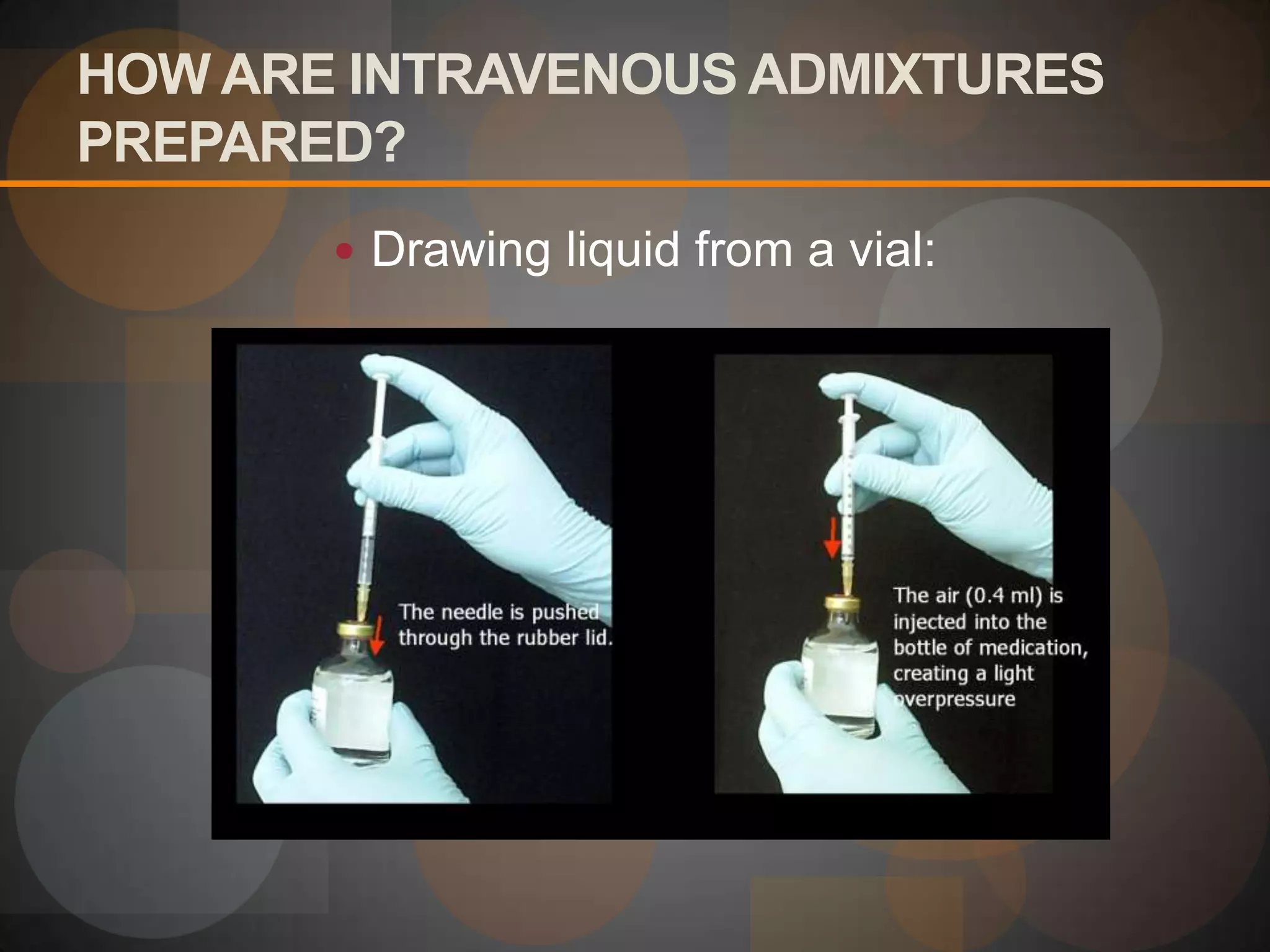 Hospital pharmacy report intravenous admixtures | PPTX