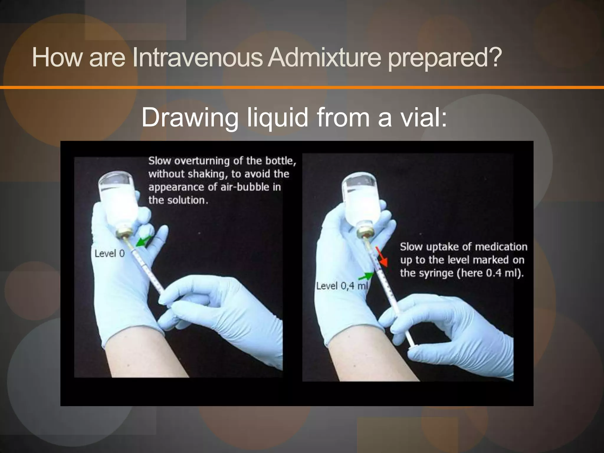Hospital pharmacy report intravenous admixtures | PPTX