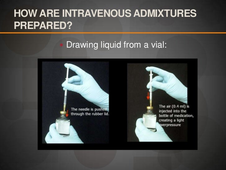 Hospital pharmacy report intravenous admixtures