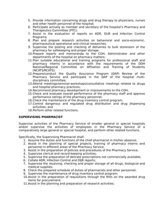 Hospital pharmacy service | PDF
